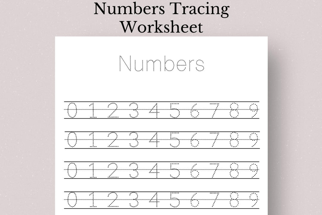 Printable Dot Numbers Tracing Sheet, Dot Numbers Worksheet, Dot Numbers ...