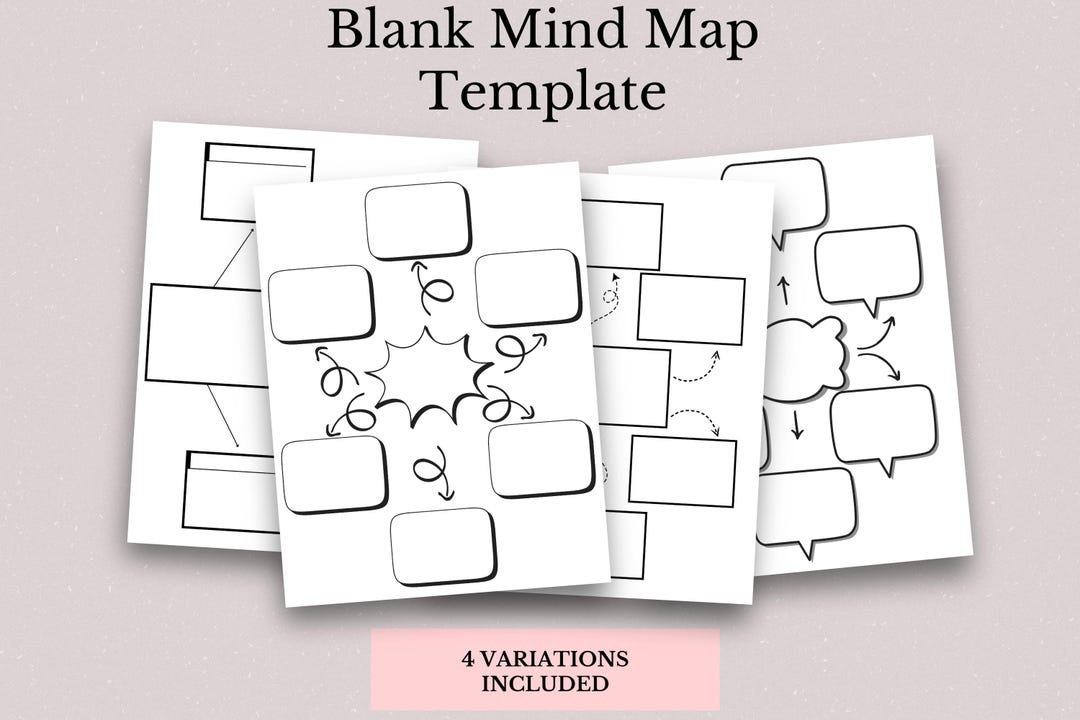 Printable Mind Map Template, Concept Map Template, Blank Mind Map ...