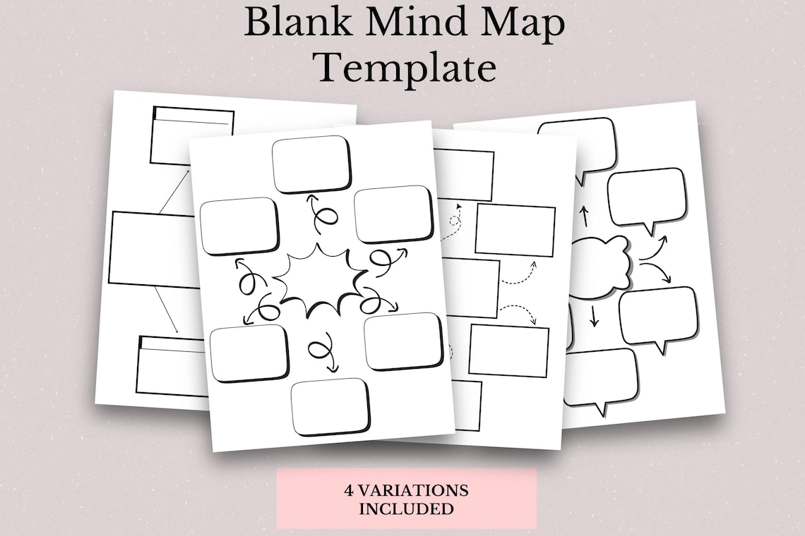 Printable Mind Map Template, Concept Map Template, Blank Mind Map ...