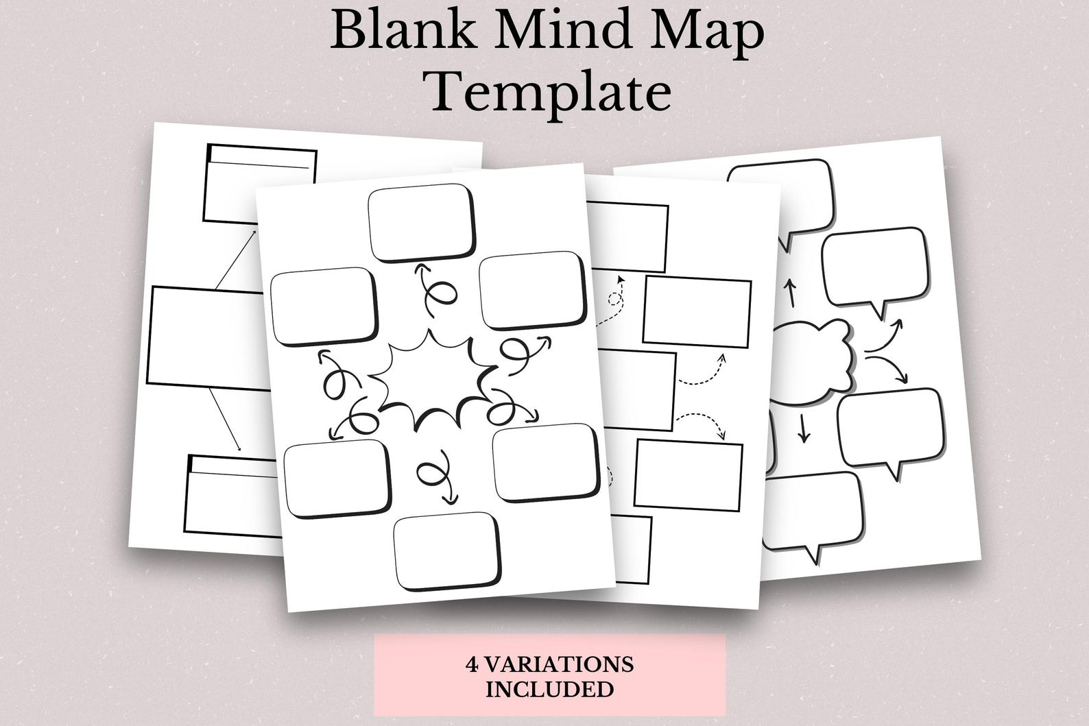 Printable Mind Map Template, Concept Map Template, Blank Mind Map ...