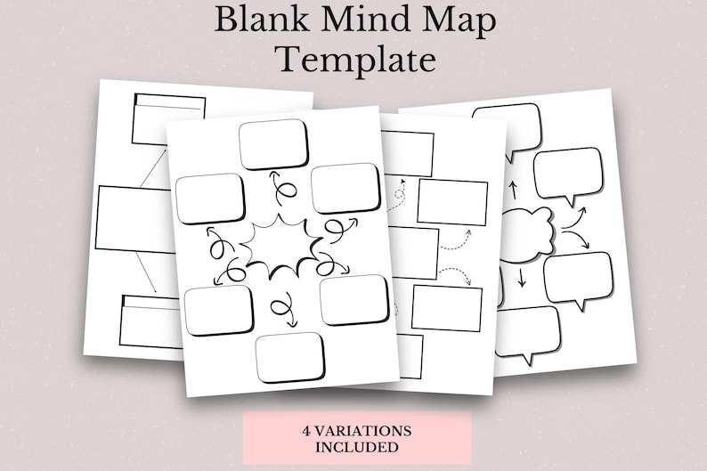 Printable Mind Map Template, Concept Map Template, Blank Mind Map ...