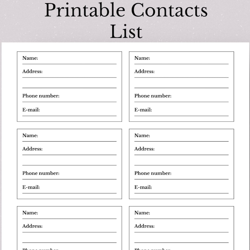 Family Address List - Etsy