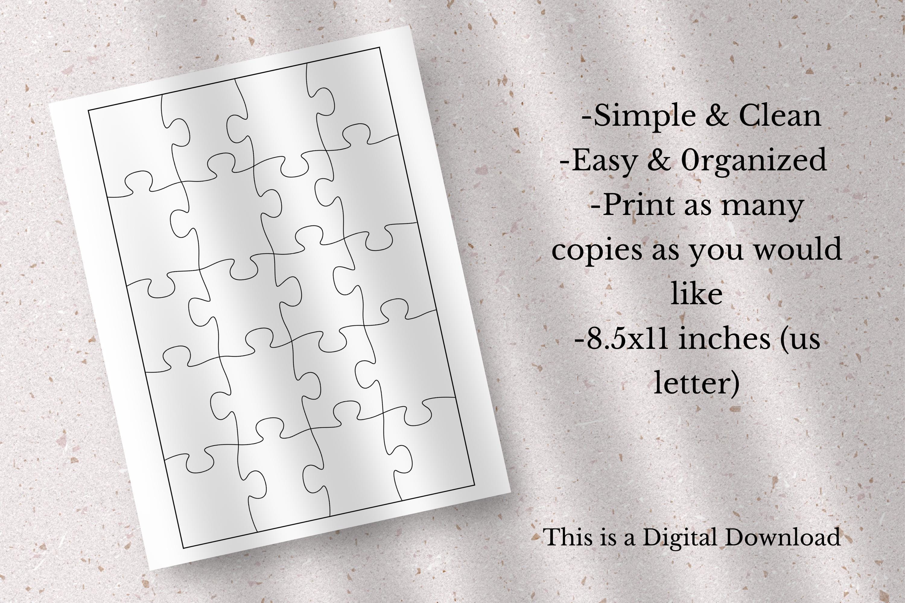 Create Your Own Puzzle Template, Printable Custom Puzzle, Custom Puzzle Design, Printable Jigsaw ...