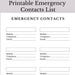 Emergency Contacts Log, Emergency Contacts Details, Medical Contacts ...