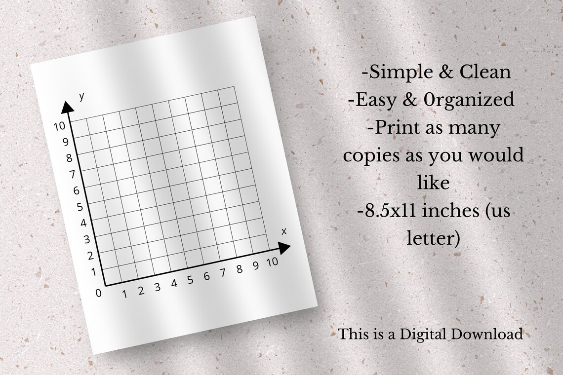 Printable Single Quadrant Cartesian Grid, Graph Paper for Math, STEM ...
