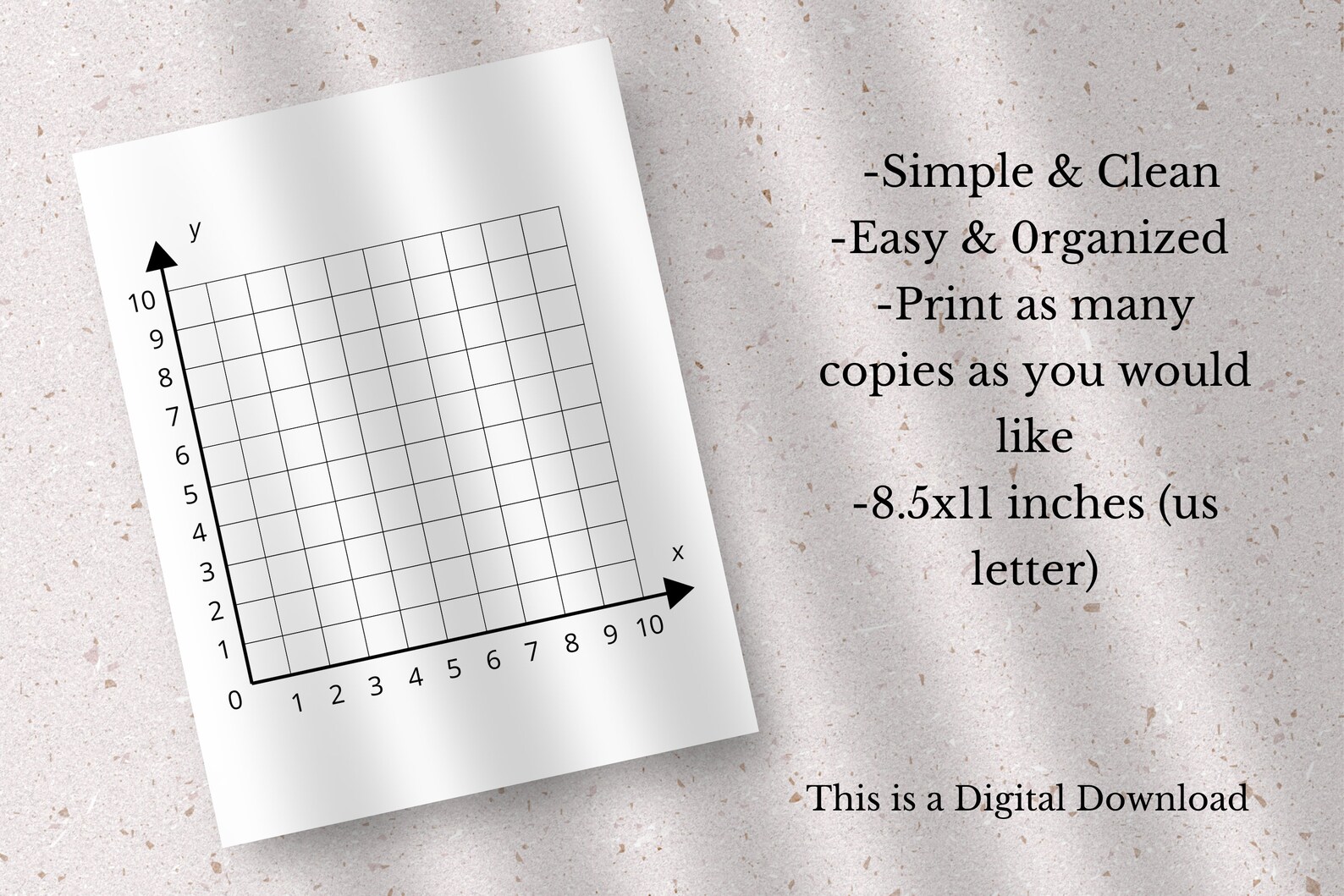 Printable Single Quadrant Cartesian Grid, Graph Paper for Math, STEM ...