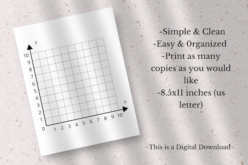 Printable Single Quadrant Cartesian Grid, Graph Paper for Math, STEM ...
