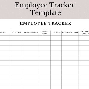 Printable Employee Tracker, Employee Tracker Sheet, Employee Tracker ...