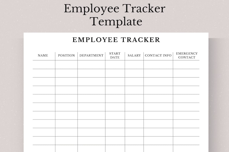 Printable Employee Tracker, Employee Tracker Sheet, Employee Tracker ...