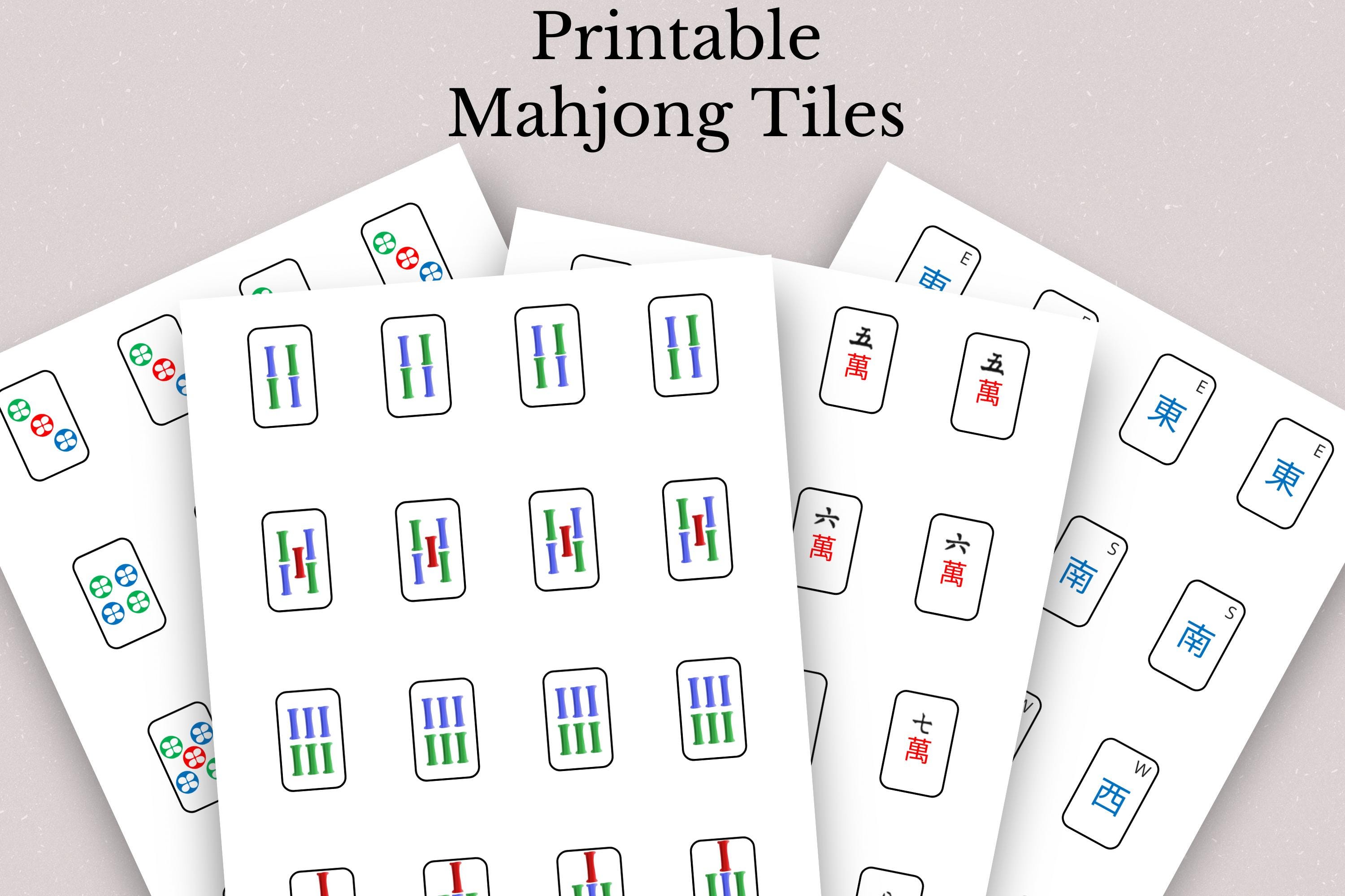 Printable Mahjong Tiles, Mahjong Set for Home Game, Instant Download ...