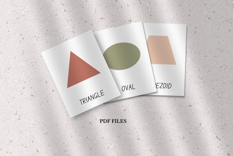 Boho Shapes Flashcards for Kids 2D Shape Printable PDF Montessori ...