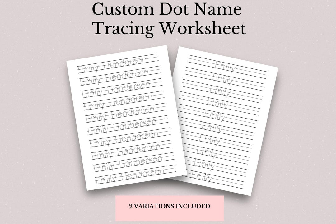 Custom Dot Name Tracing Sheet, Custom Name Writing Worksheet, Dot Name ...