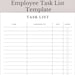 Printable Employee Task List Template, Employee Assignment Work Log ...