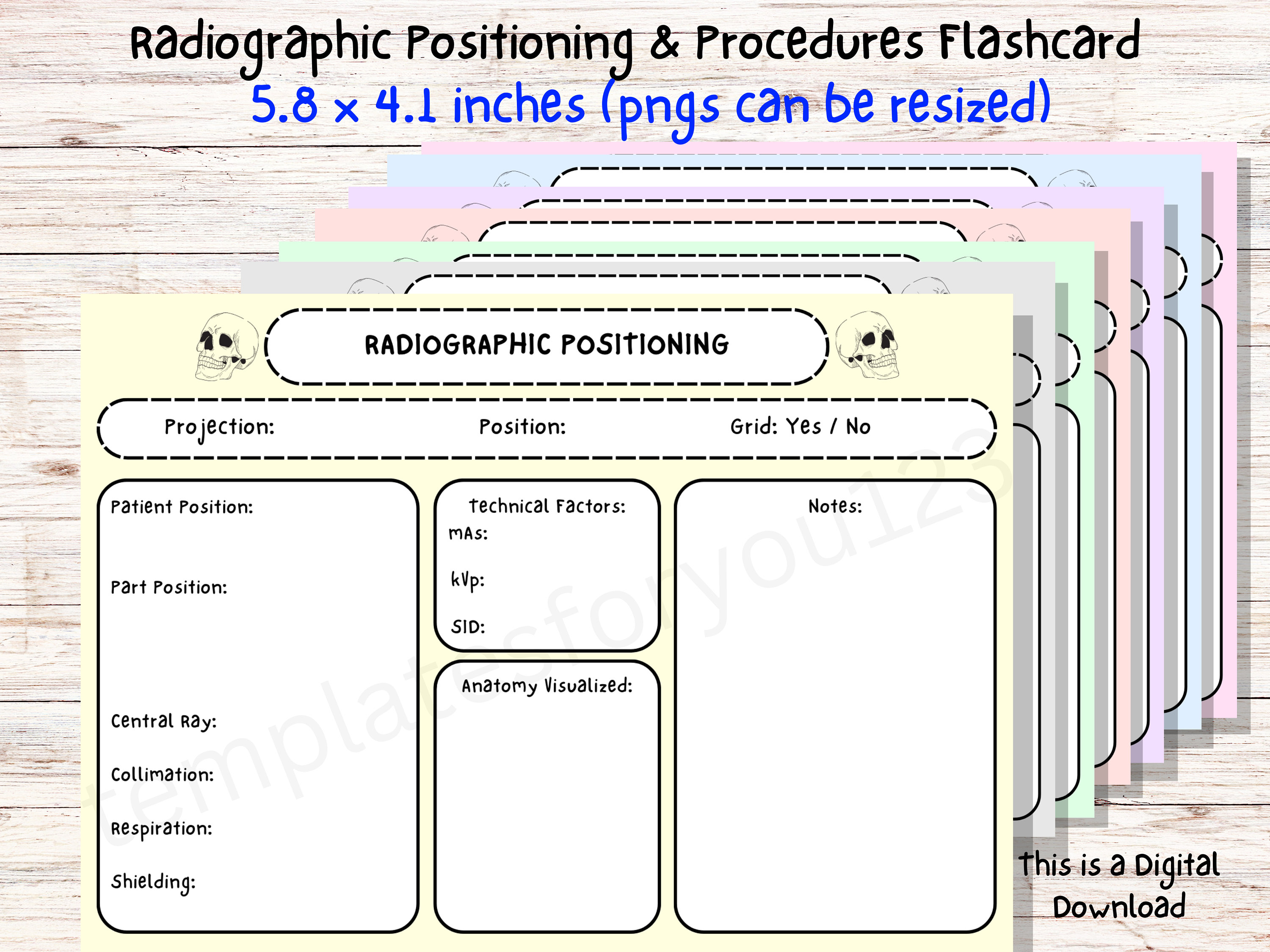 Radiography Positioning & Procedures Notes Template, Radiographic ...