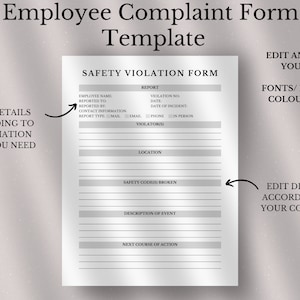 Editable Safety Violation Form Template, Safety Violation Form ...