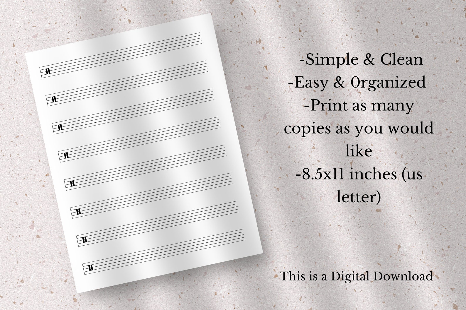 Printable Drum Clef Sheet Music, Drum Clef Sheet Music Template, Blank ...