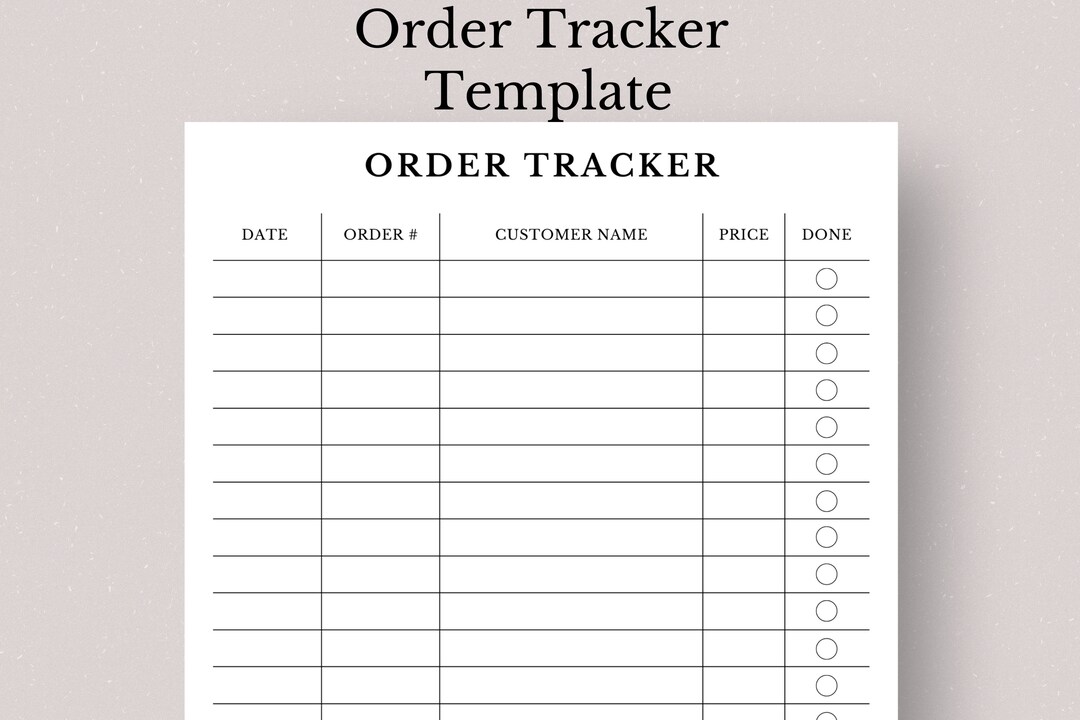 Printable Order Tracker, Customer Tracker, Online Order Tracker, Sales ...