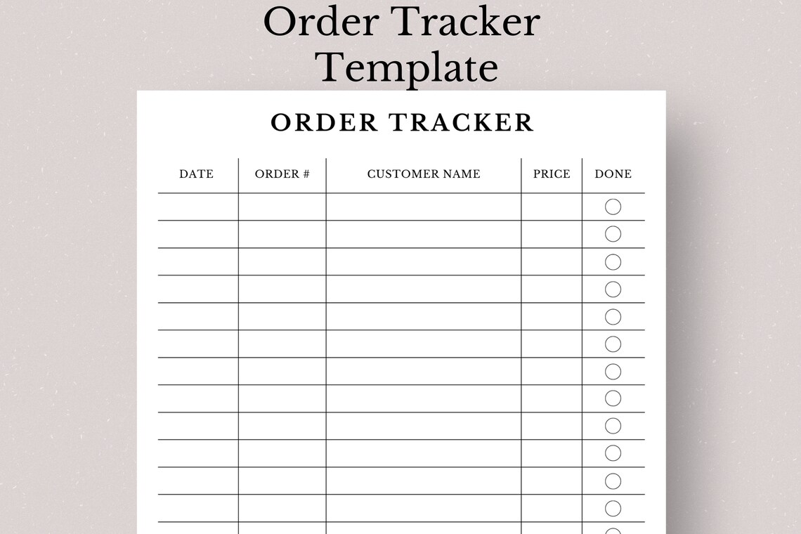 Printable Order Tracker, Customer Tracker, Online Order Tracker, Sales ...