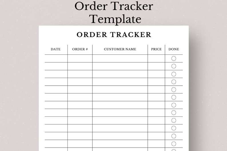 Printable Order Tracker, Customer Tracker, Online Order Tracker, Sales ...