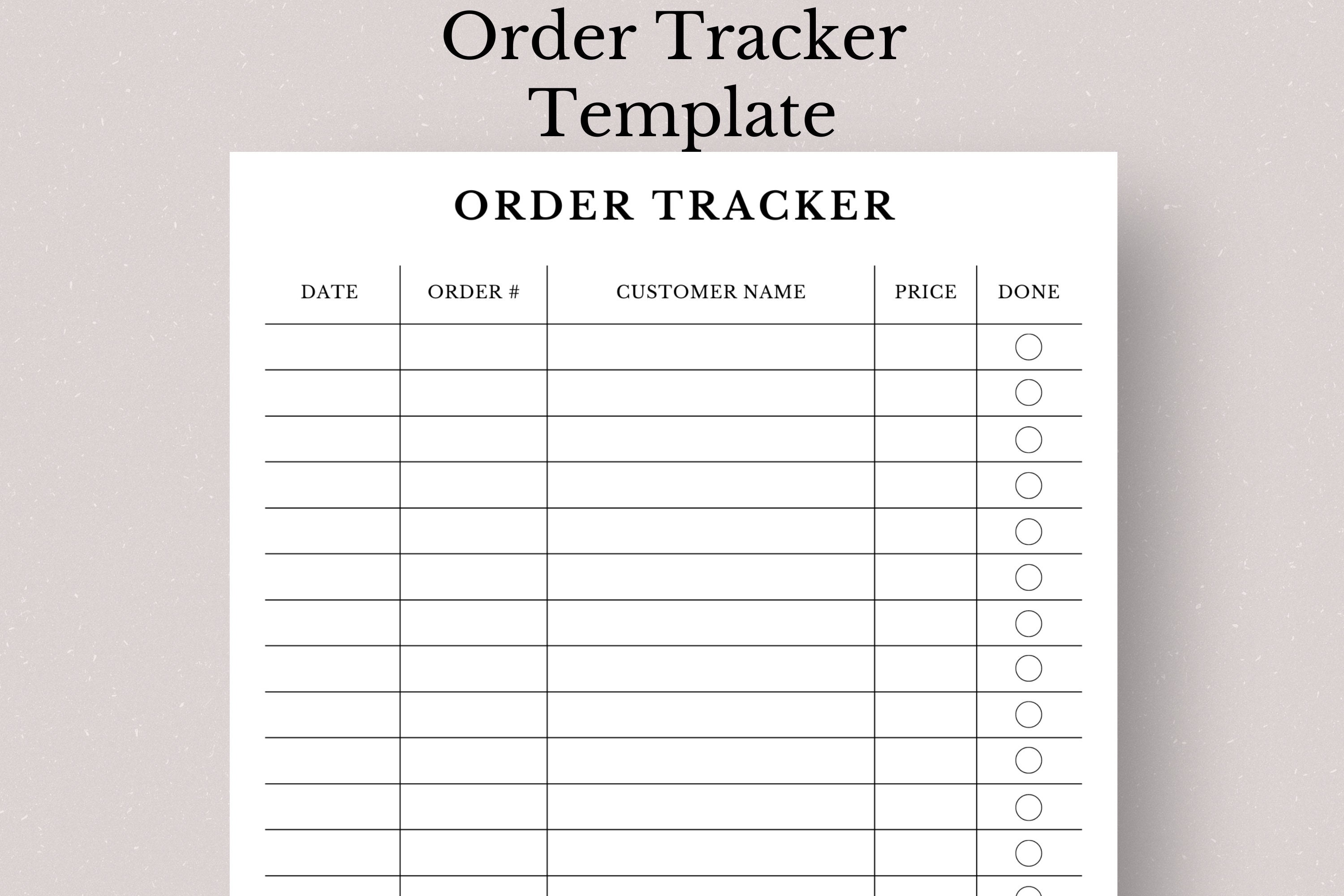 Printable Order Tracker, Customer Tracker, Online Order Tracker, Sales ...