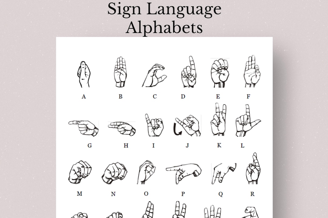 Printable Sign Language Alphabets, 1 Page Printable Sign Language ...