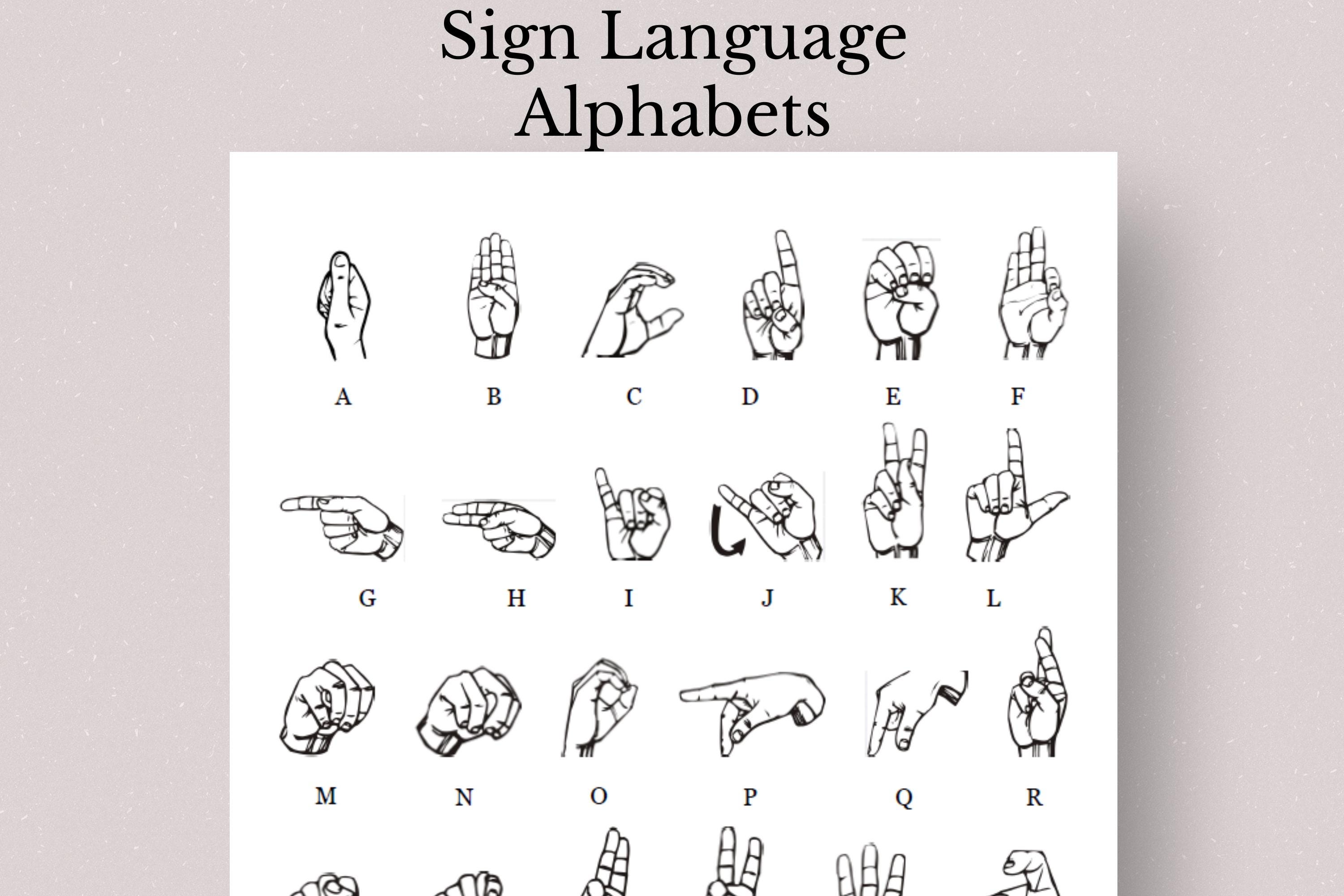 Printable Sign Language Alphabets, 1 Page Printable Sign Language ...
