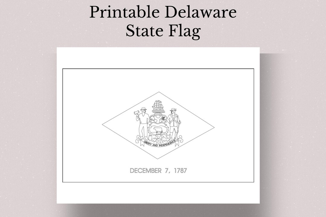 Printable Delaware State Flag, Delaware Flag, Delaware Flag Wall Art ...