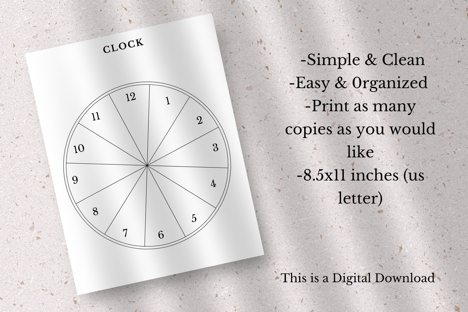 Printable Clock Face, 1 Page Printable Clock Face, Clock Face, Clock ...