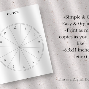 Printable Clock Face, 1 Page Printable Clock Face, Clock Face, Clock ...