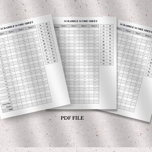 Scrabble Score Sheet Template, Printable Scrabble Score Card, Printable ...
