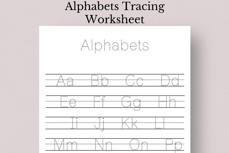 Printable Dot Alphabets Tracing Sheet, Alphabets Worksheet, Dot ...