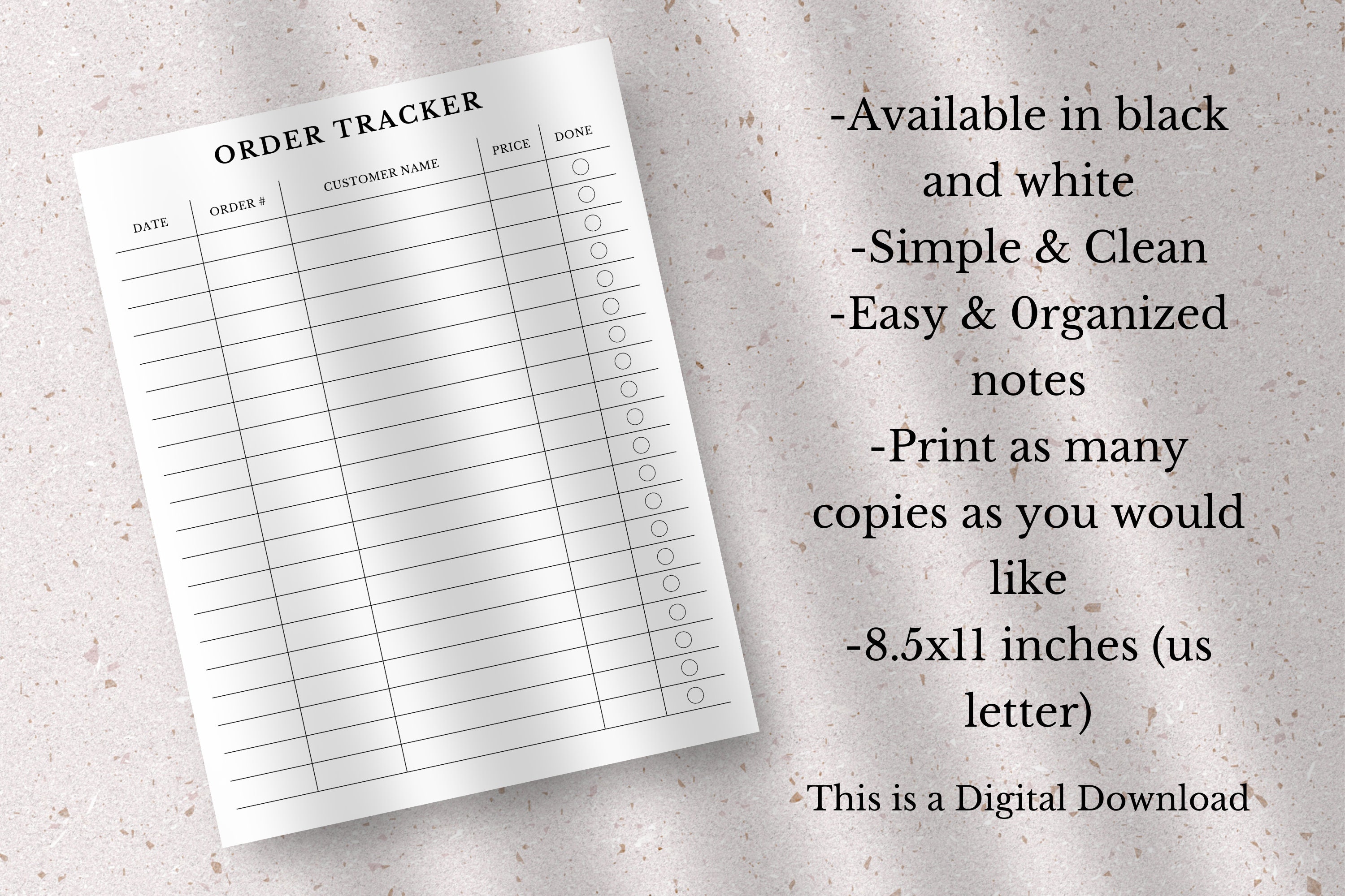 Printable Order Tracker, Customer Tracker, Online Order Tracker, Sales ...