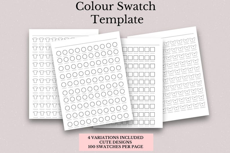 Printable Color Swatch, Color Swatch Chart, Color Swatch Template, DIY ...