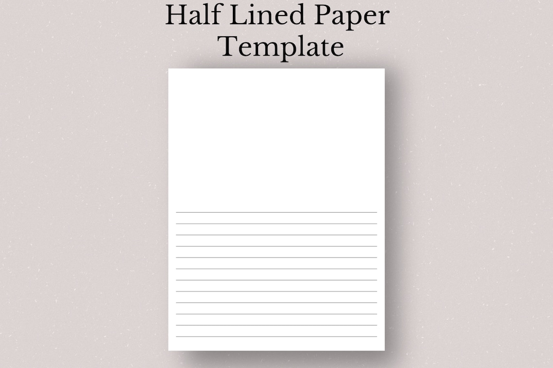 Printable Half Lined Paper, Half Lined Blank Paper, Story Telling Paper ...