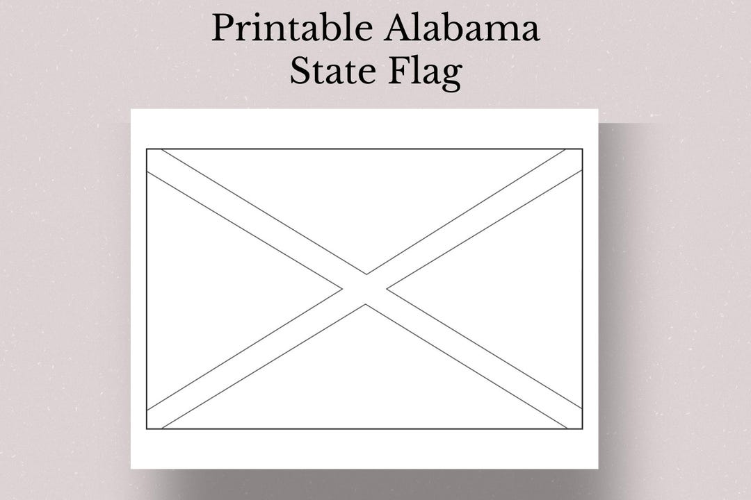 Alabama State Flag Printable: Wall Art, Drawing, Coloring Page (PDF ...