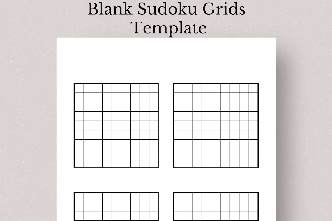 Printable Sudoku Template, Printable Sudoku Grids, Printable Sudoku ...