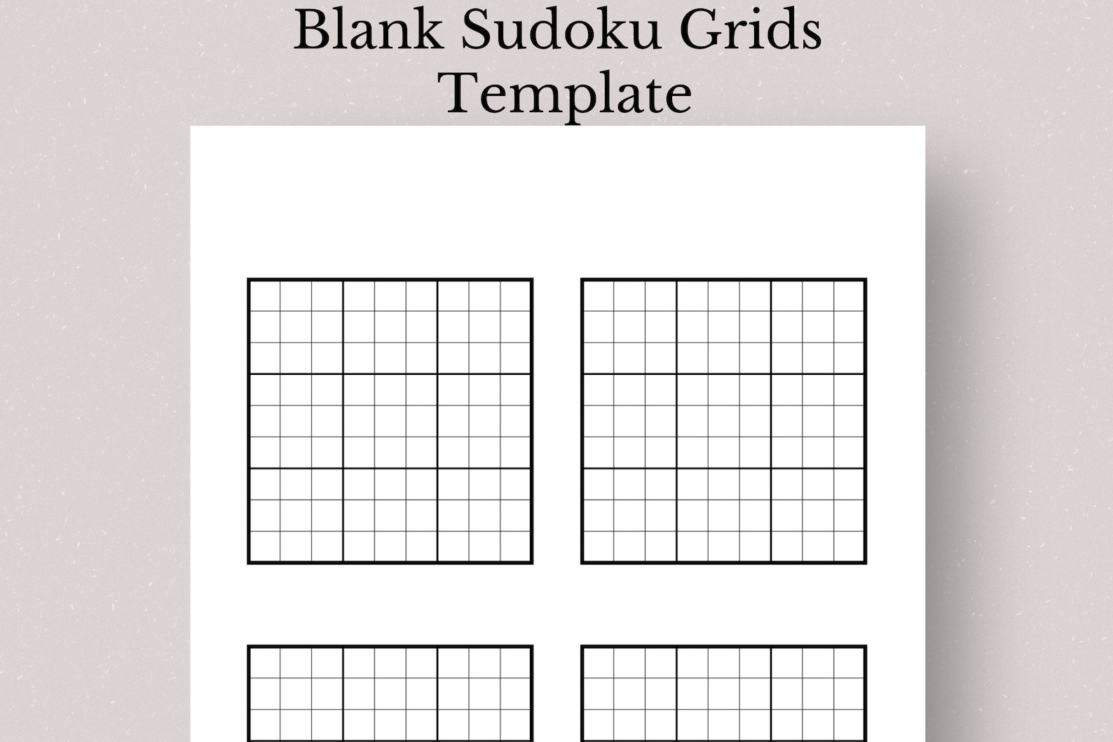 Printable Sudoku Template, Printable Sudoku Grids, Printable Sudoku ...