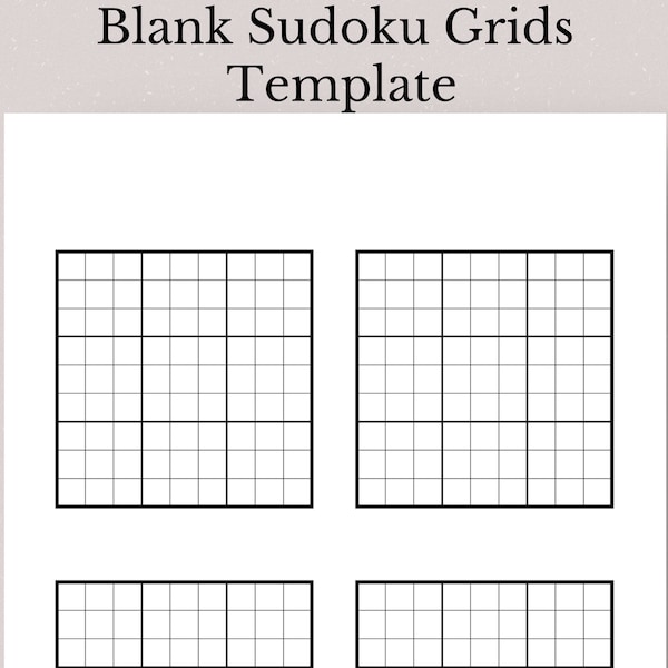 Sudoku Game Sheet - Etsy