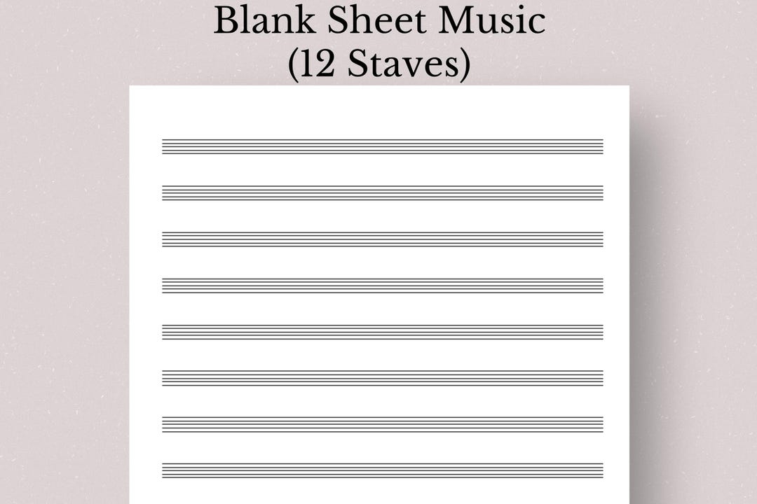 Printable Blank Sheet Music, Sheet Music, Manuscript Paper, Blank 12 ...
