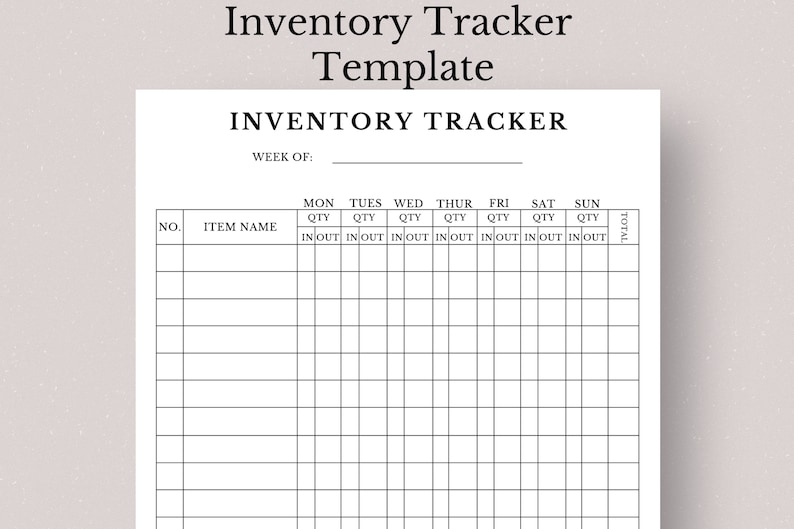 Business Inventory Tracker, Inventory Tracker, Weekly Inventory Tracker ...