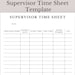 Supervisor Time Sheet, Supervisor Employee Work Log Sheet, Clock in and ...