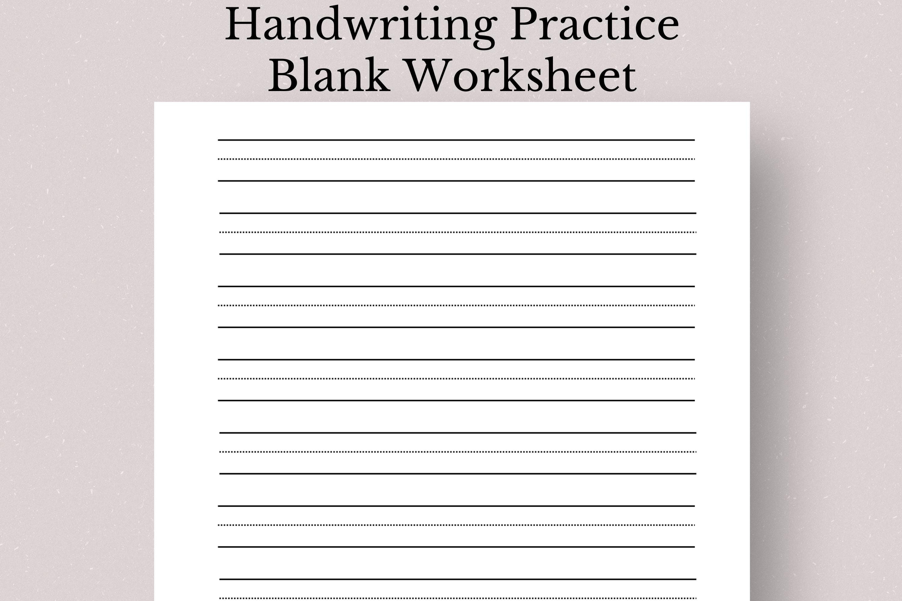 Printable Handwriting Practice Sheet, Cursive & Numbers Tracing ...