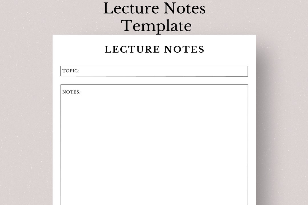 Lecture Notes Template, College Lecture Notes Template, College Study ...