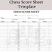 Printable Chess Score Sheet Template, Printable Chess Score Card, Chess ...