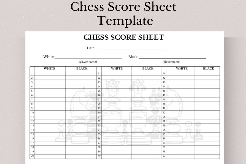 Printable Chess Score Sheet Template, Chess Scoring Guide (PDF) - Etsy