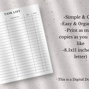 Printable Employee Task List Template, Work Log (digital Download) - Etsy