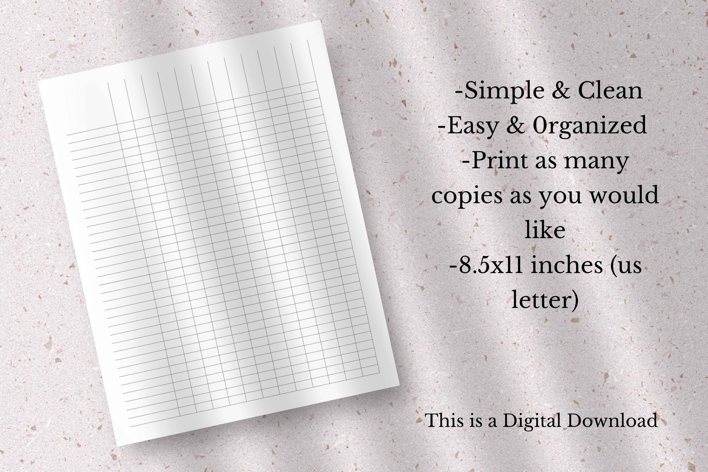 Printable Attendance Sheet, Printable Class Record and Checklist, Class ...