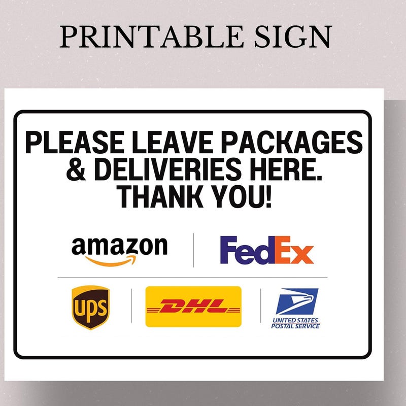 Printable Leave Packages Here Sign - Etsy
