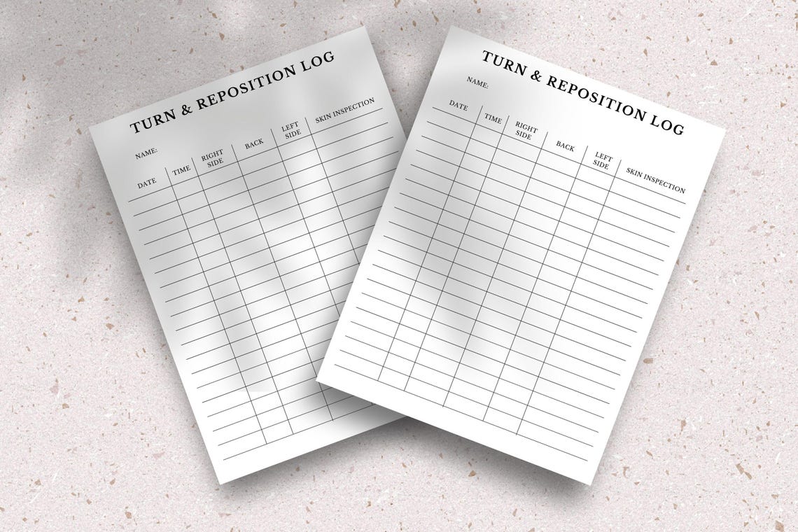 Patient Turn and Reposition Log, Nursing Chart (digital Download) - Etsy