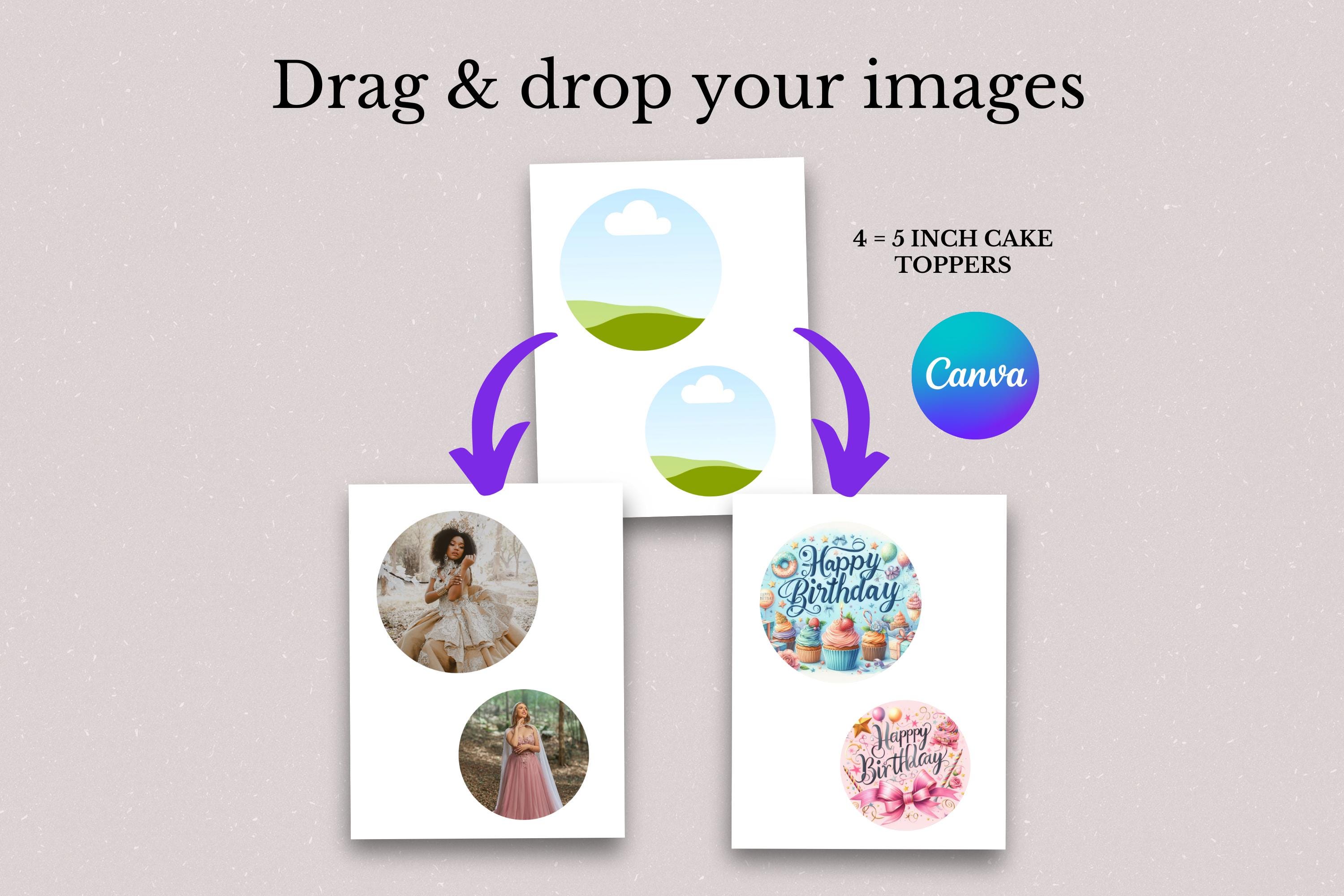 Editable Cake and Cupcake Topper Template | Edible Image Design | Canva ...